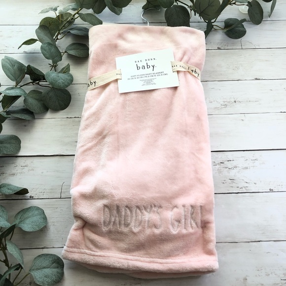 Rae Dunn | Bedding | Rae Dunn Daddys Girl Plush Baby Blanket Pink ...